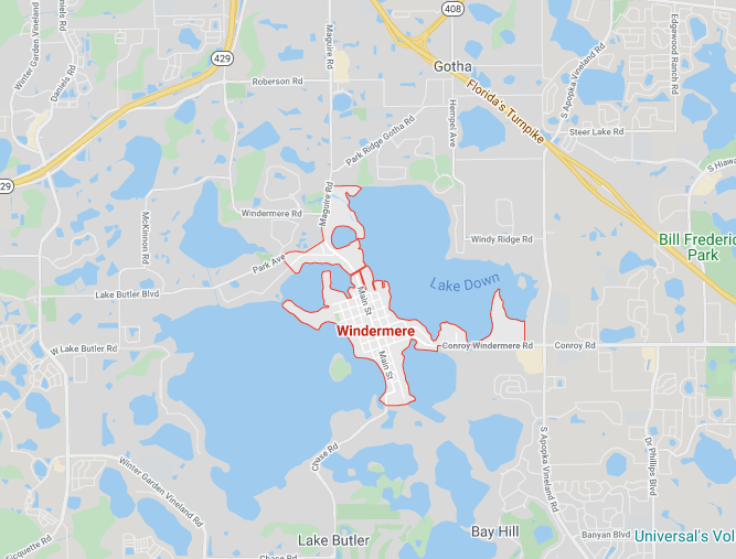 Map Of Windermere Florida
